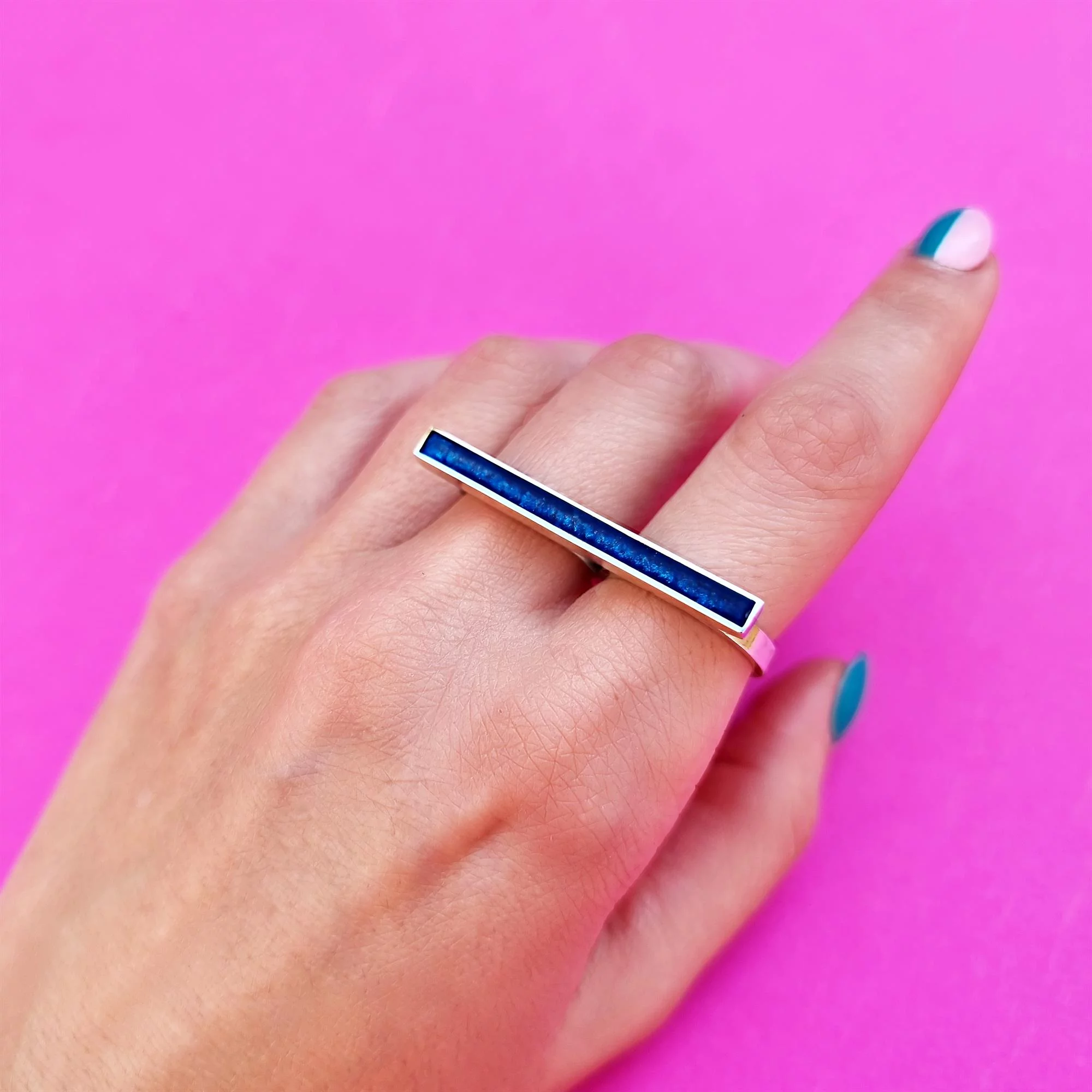 Blue Line Ring - Stone Rings | Fusion Collection - A Little Piece Of C