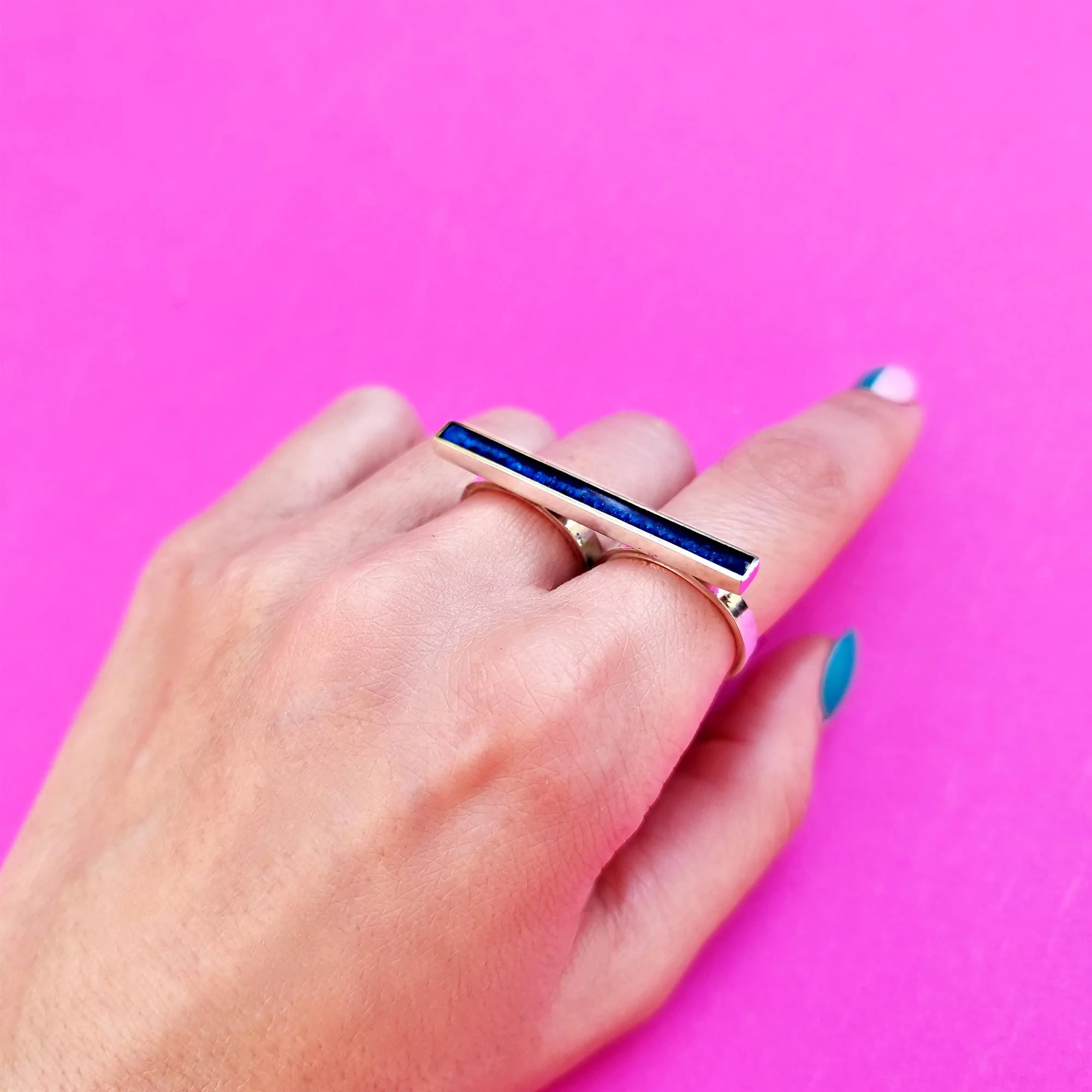 Blue Line Ring - Stone Rings | Fusion Collection - A Little Piece Of C