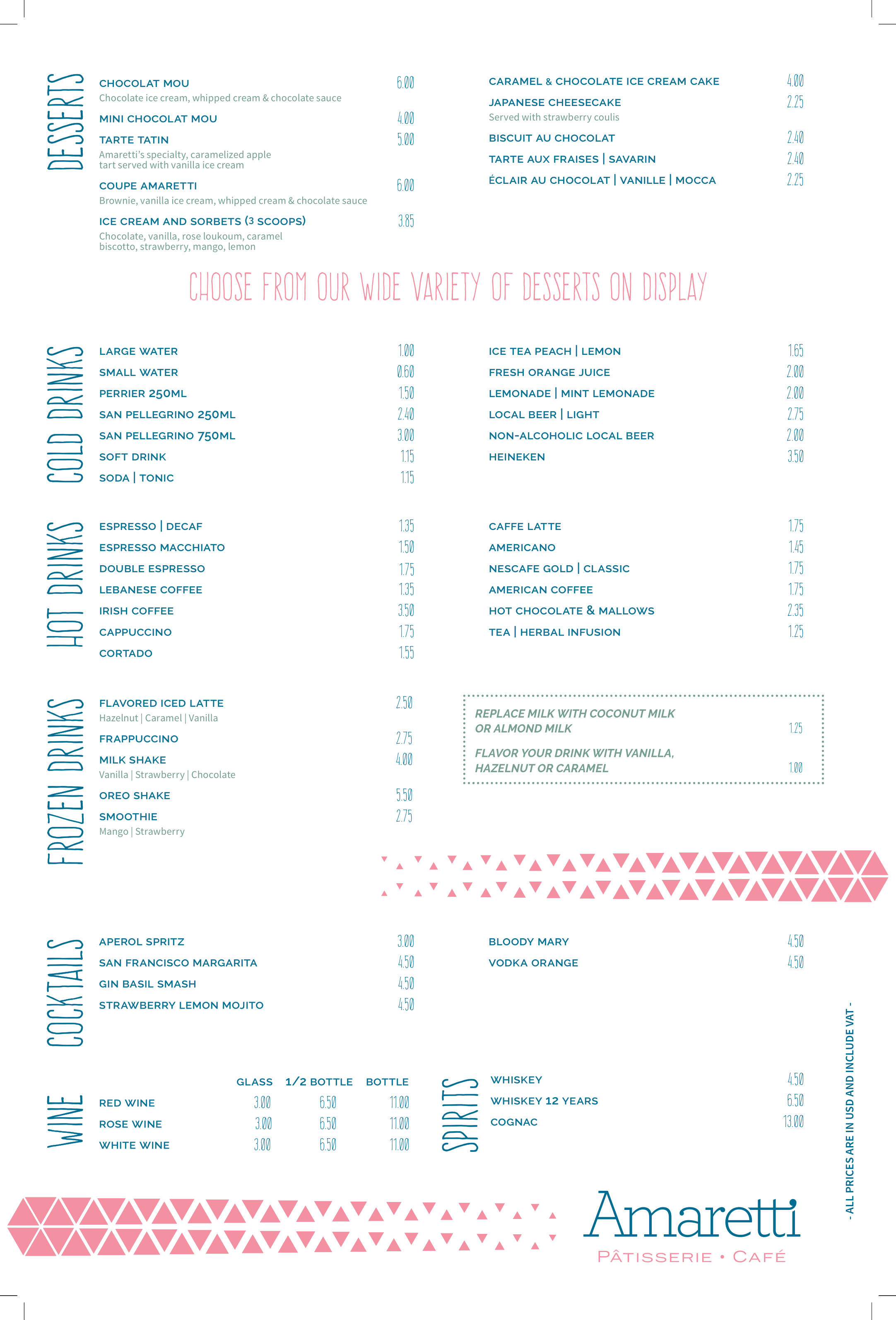 Test menu - Amaretti