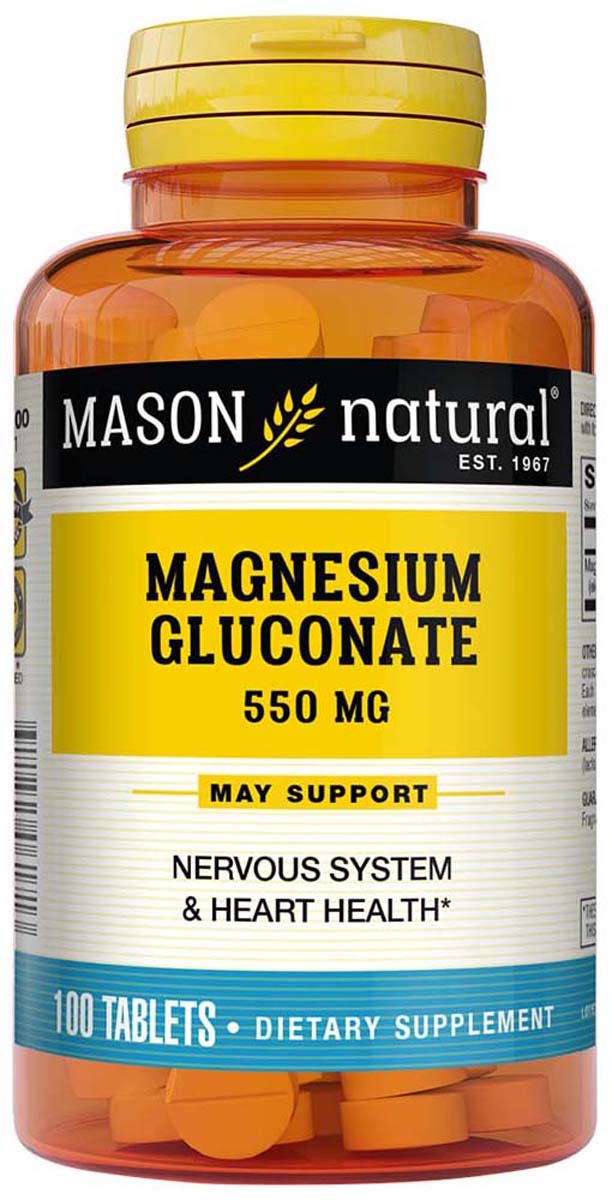Magnesium Gluconate 550 mg - 100 tablets - Magnesium | Mason - Kaybee ...