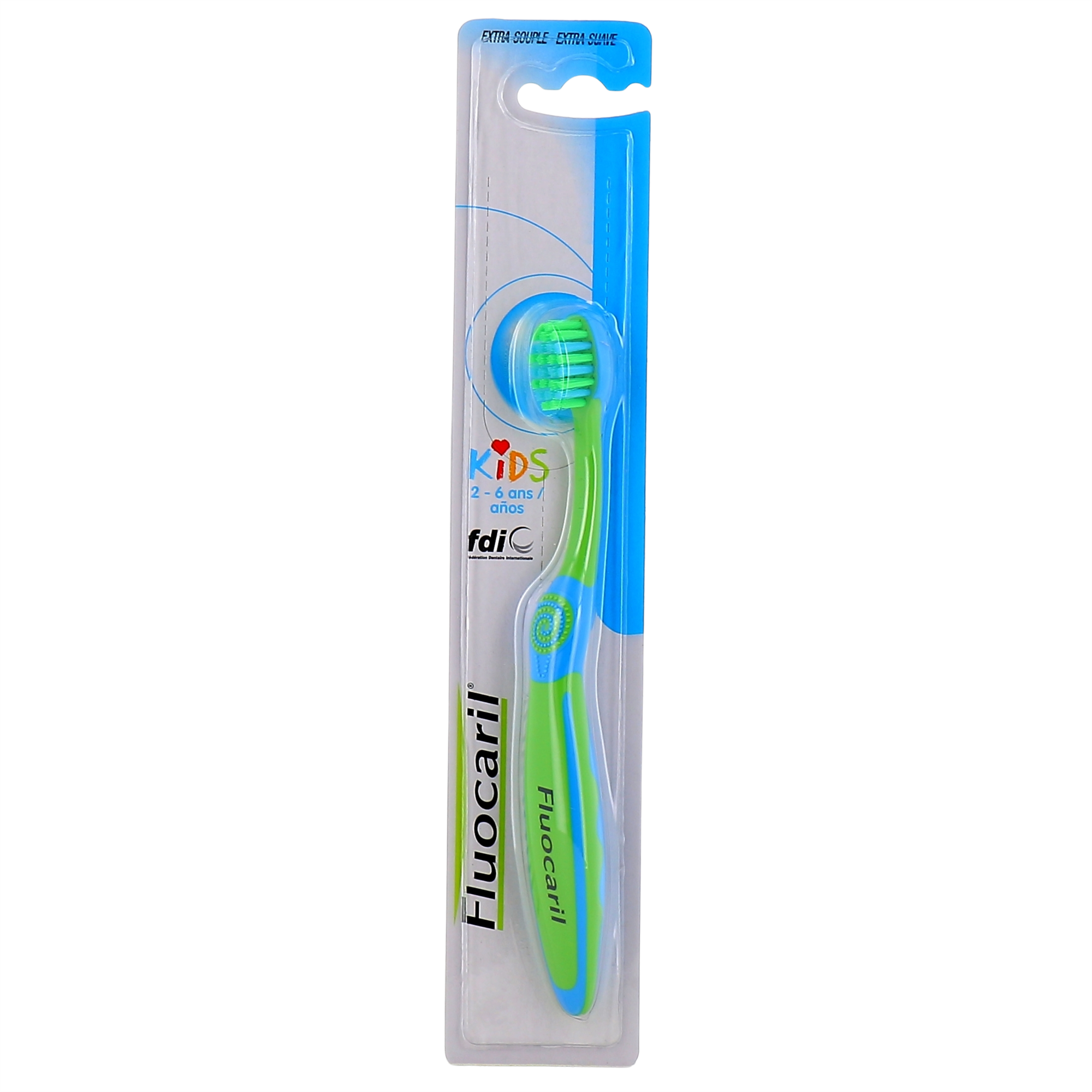 Fluocaril-Kids Toothbrush 2-6 Years - Green & Blue - Toothbrush ...