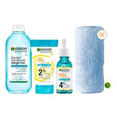 Garnier Fast Clear Booster Face Serum 30 ML + Cleansing Water with ...