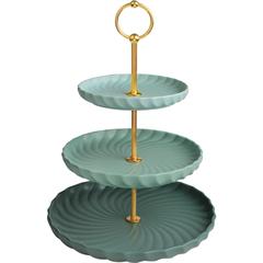 3-Level Cake Stand – Ceramic, Matte Glaze, Relief Texture - Food Stands ...