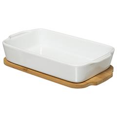 Ceramic Rect Dish Bamboo - Stylish Oven Dish - Oven Dishes & Trays ...