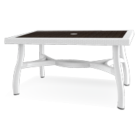 Rattan Design Plastic Garden Table with Four Legs - Garden Tables ...